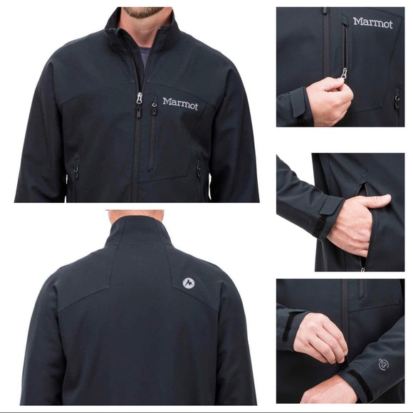 Marmot | Jackets & Coats | Marmot Mens Large Softshell Black Jacket | Poshmark